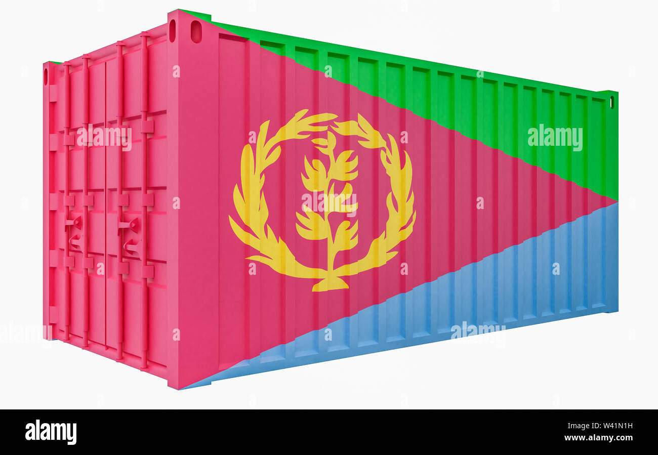3D Render of Cargo Container with Eritrea Flag Stock Photo - Alamy