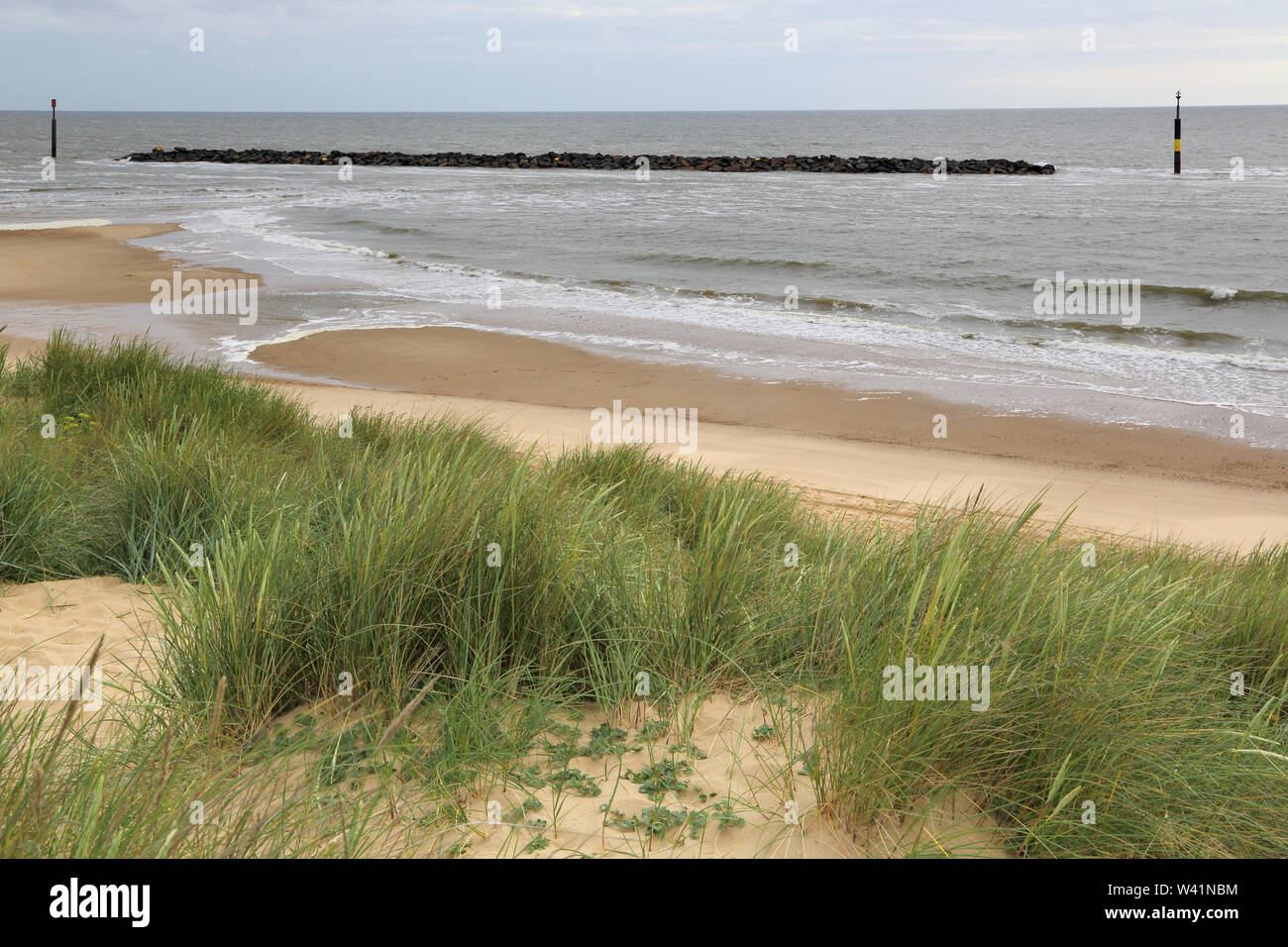 sand dunes and beach at sea palling on the norfolk coast Stock Photo ...