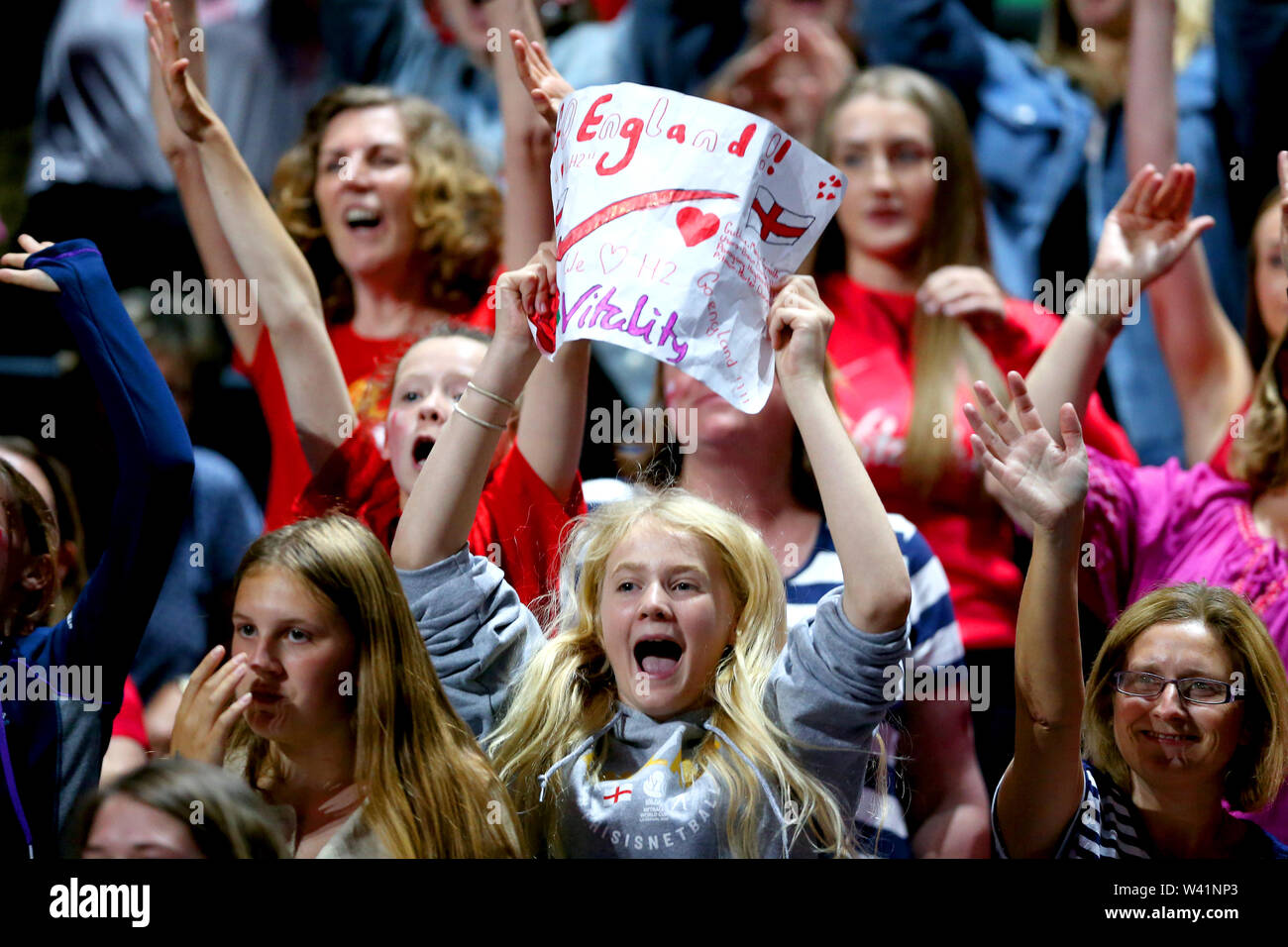 England fans in the stands show their support during the Netball World ...
