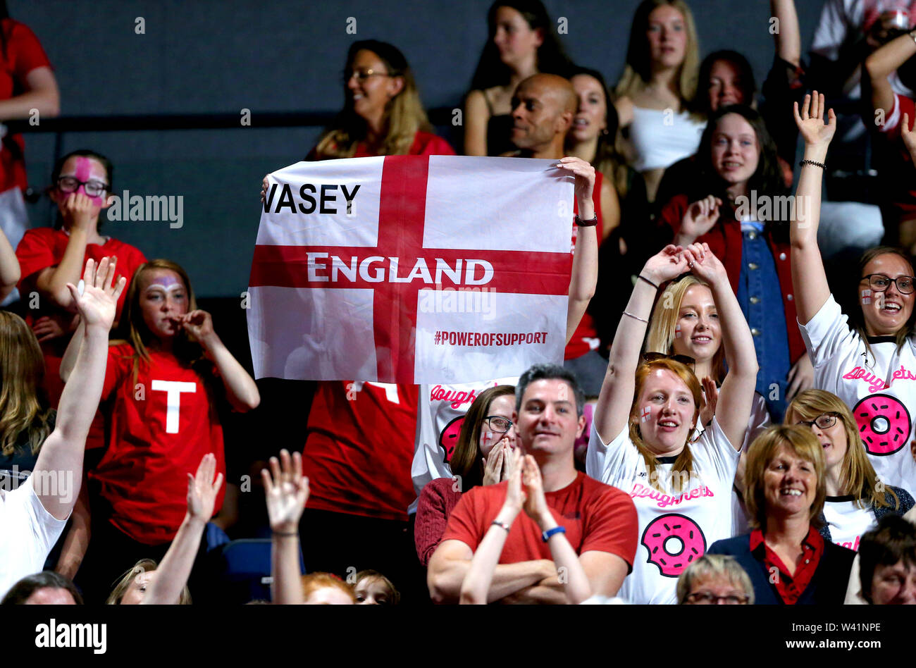 England fans in the stands show their support during the Netball World ...