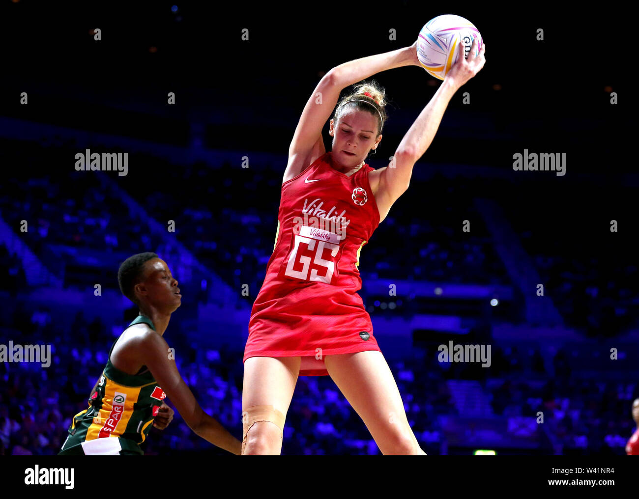 England's Joanne Harten in action during the Netball World Cup match at ...