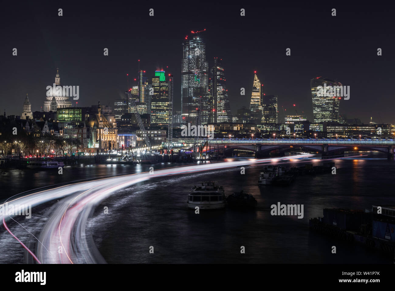 Night London lights at riverside Stock Photo - Alamy