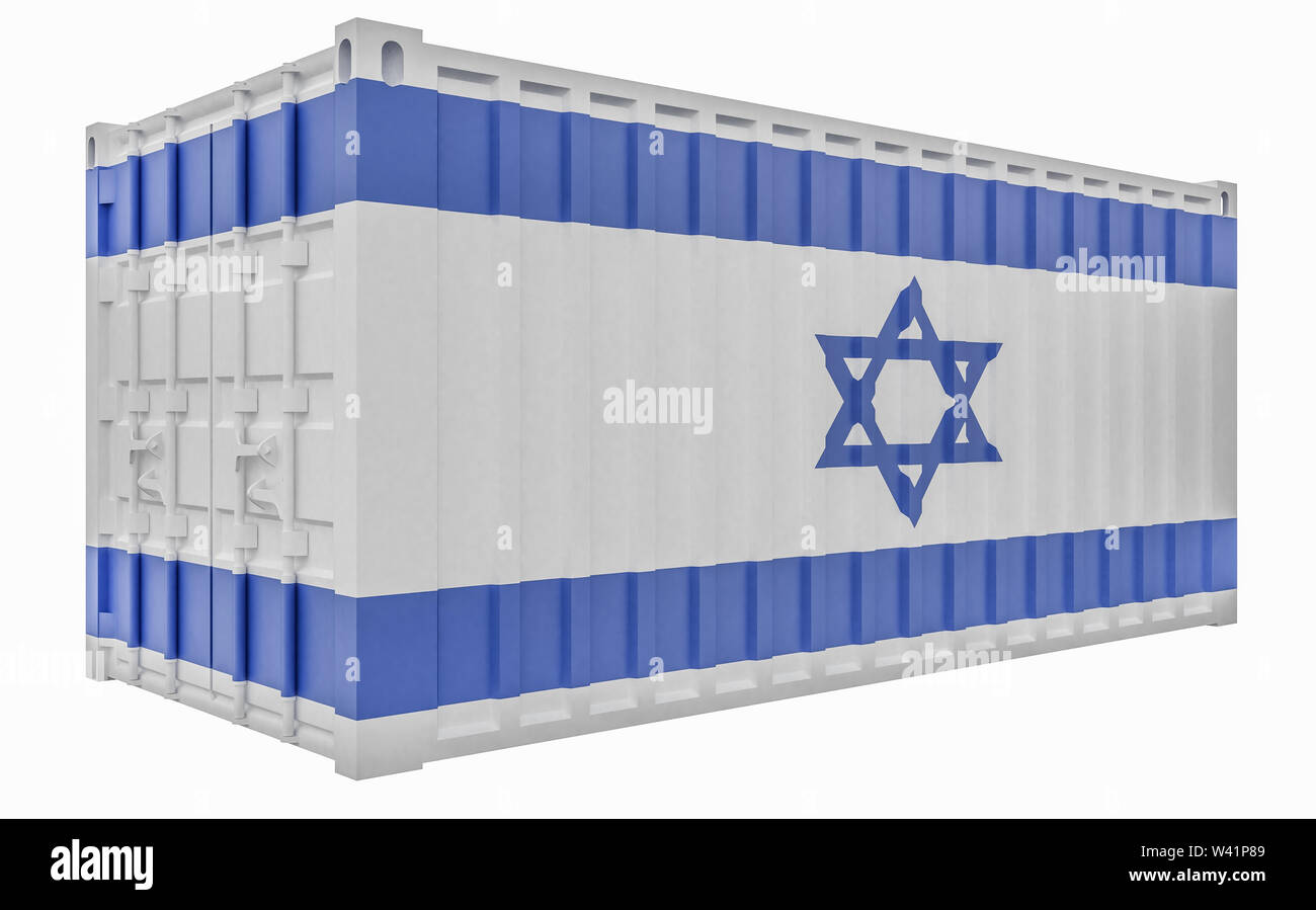3D Render of Cargo Container with Israel Flag Stock Photo - Alamy
