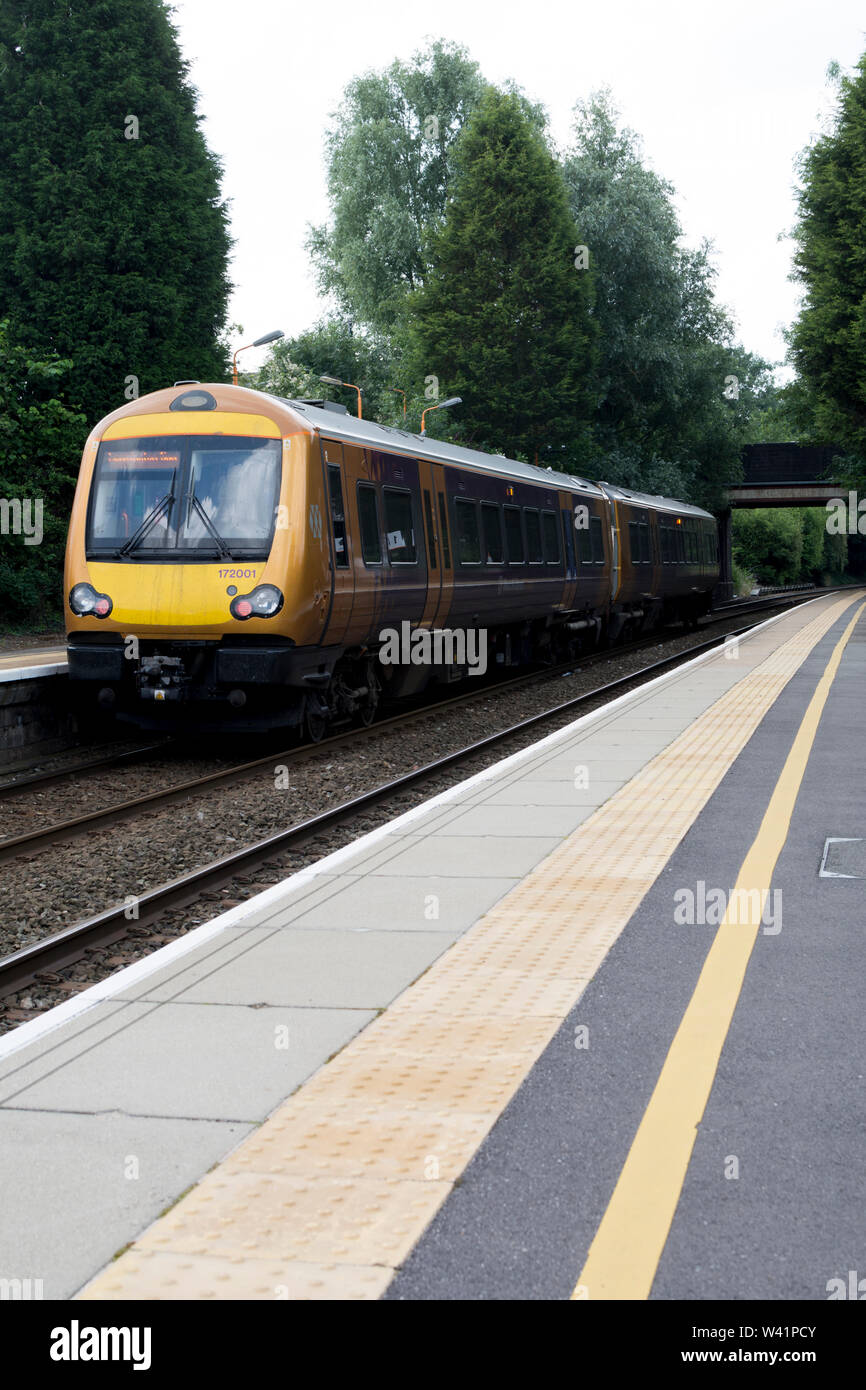 West Midlands Railway class 172 diesel train at Bedworth station ...