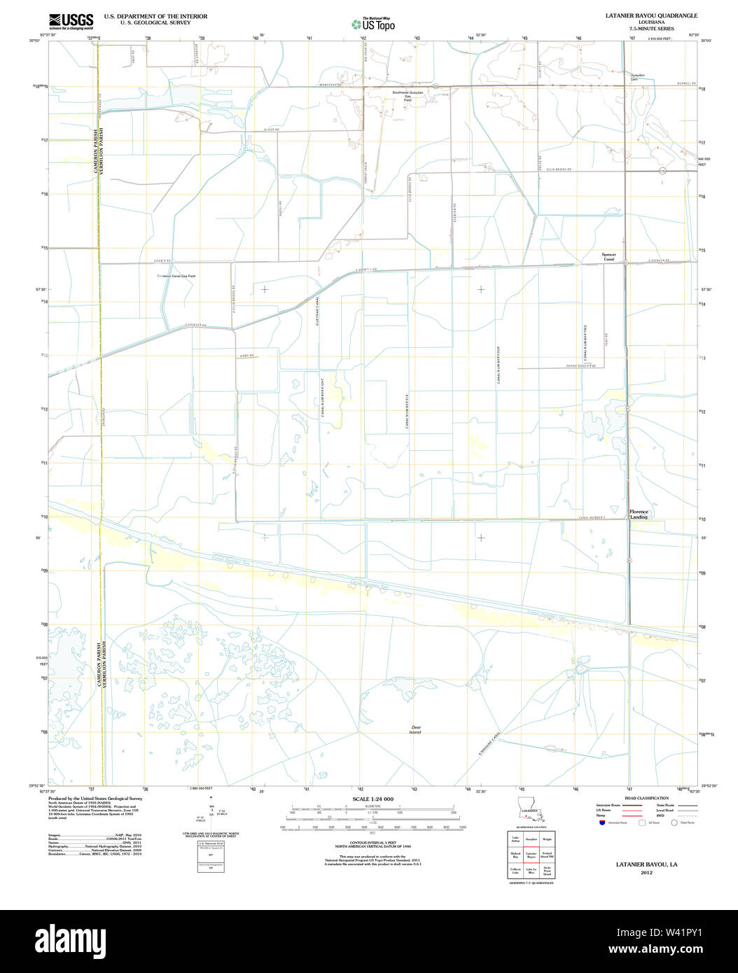 Bayou louisiana map hi-res stock photography and images - Alamy