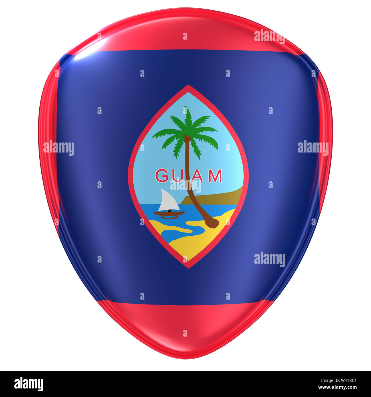 3d rendering of a Guam flag icon on white background Stock Photo - Alamy
