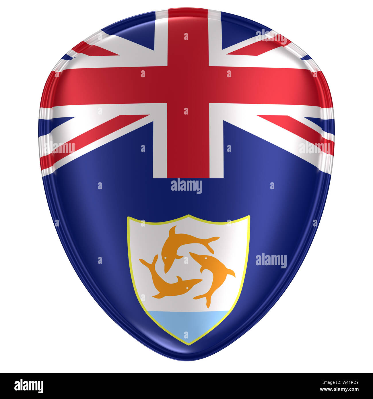 3d rendering of an Anguilla flag icon on white background Stock Photo ...