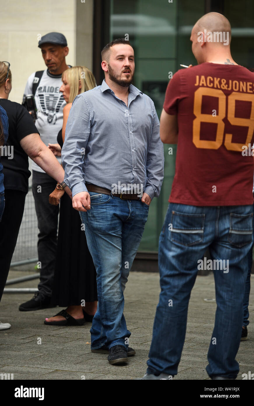 Cigarette break outside westminster magistrates court hi-res stock ...