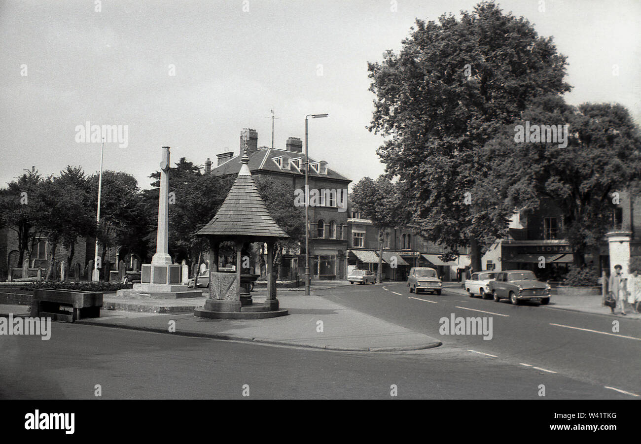 Early 1970s, historical, exterior view from this era of the village ...