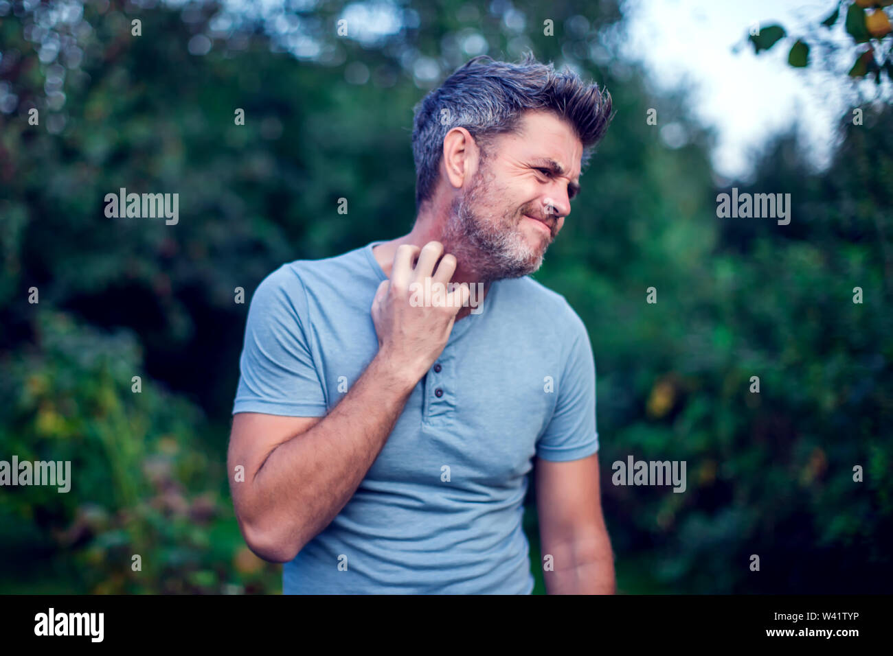 People scratch the itch with hand outdoor, Elbow, itching, Healthcare ...