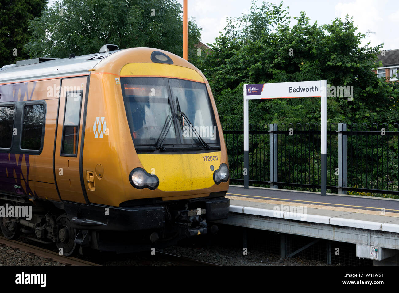 West Midlands Railway class 172 diesel train at Bedworth station ...