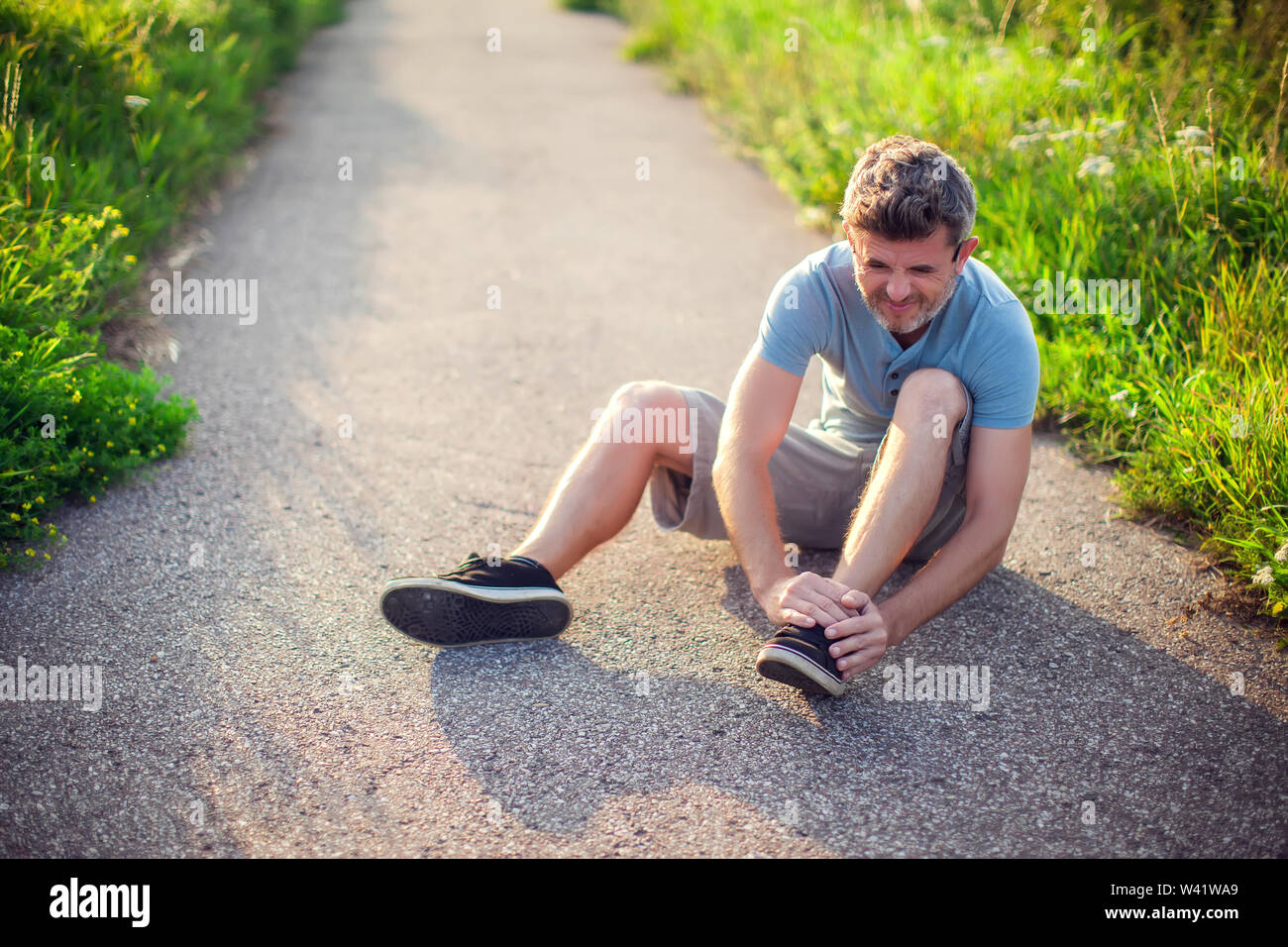 Man On Ground In Pain