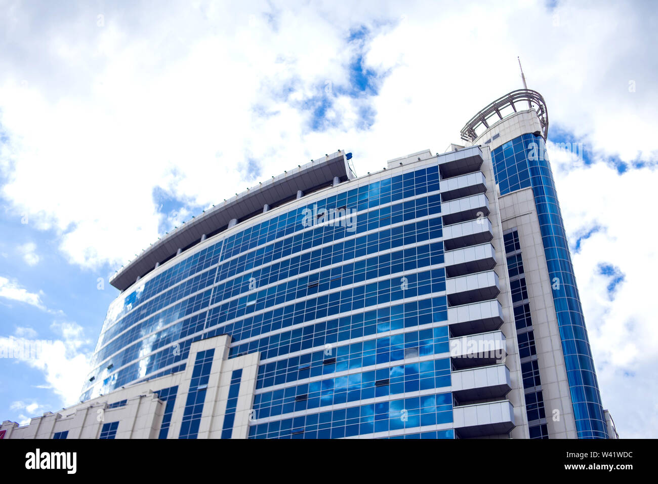 Modern Bussines Building Architecture with blue sky and clouds Stock ...