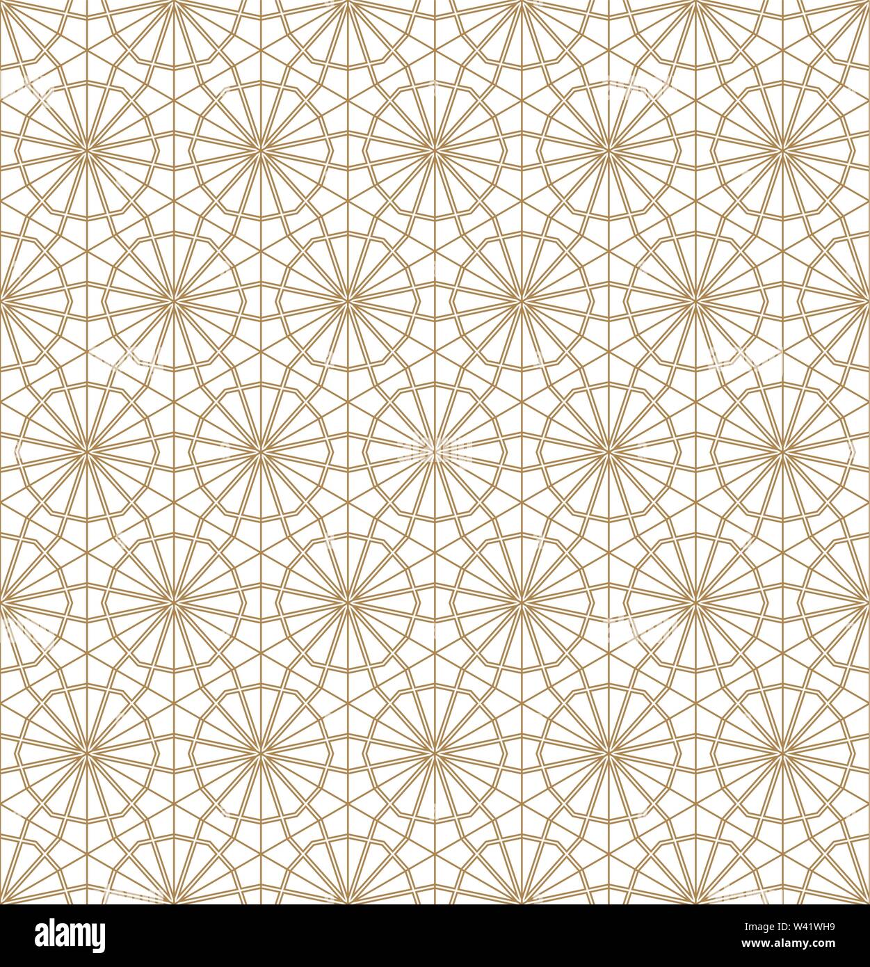 Japanese seamless geometric pattern .Gold silhouette lines.For design ...