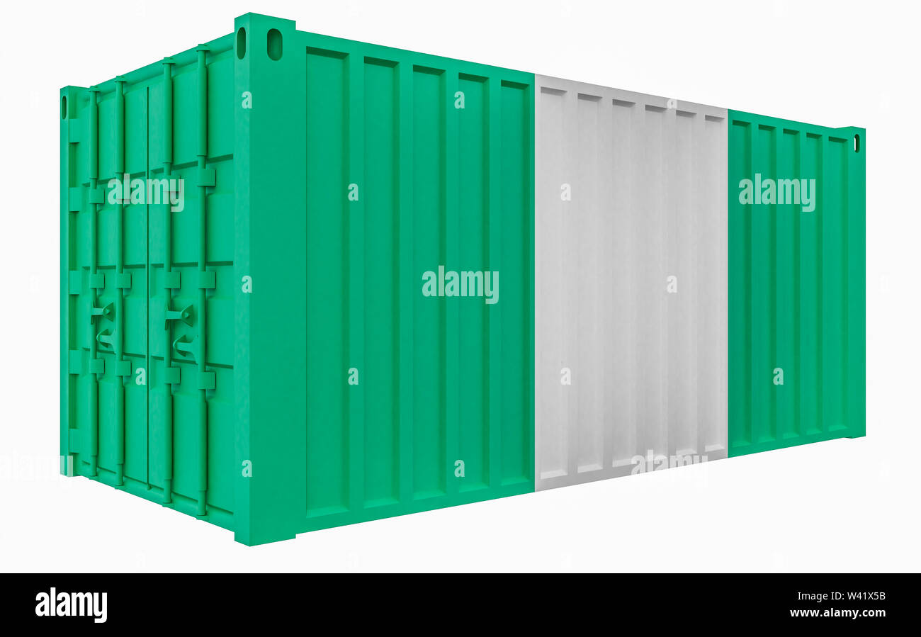 3D Render of Cargo Container with Nigeria Flag Stock Photo - Alamy
