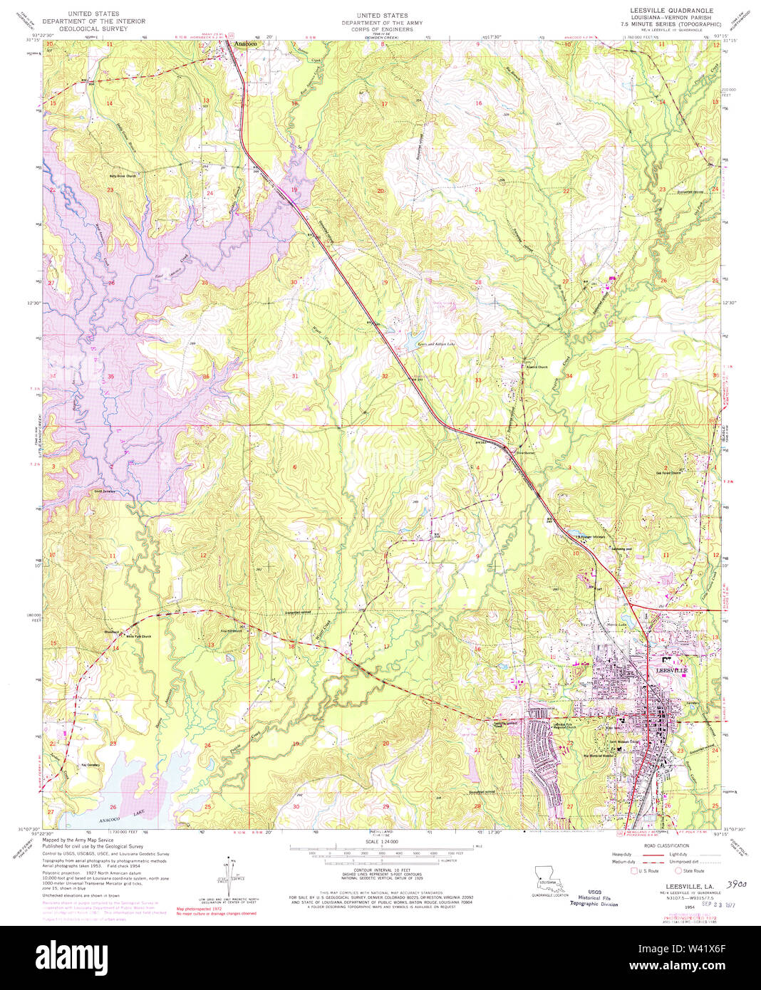 Map of leesville hi-res stock photography and images - Alamy