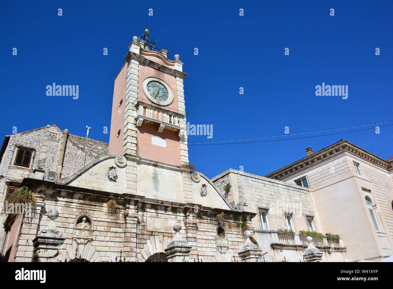 Clock tower, Zadar, Croatia, Europe, UNESCO World Heritage Site Stock ...
