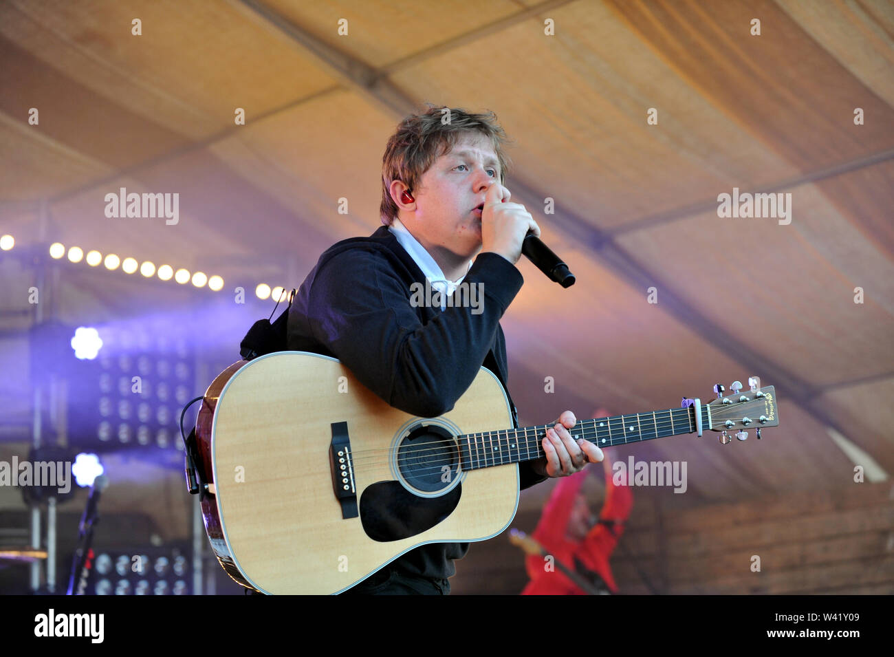 Lewis Capaldi performing on the Outdoor Stage at the Barn on the Farm ...