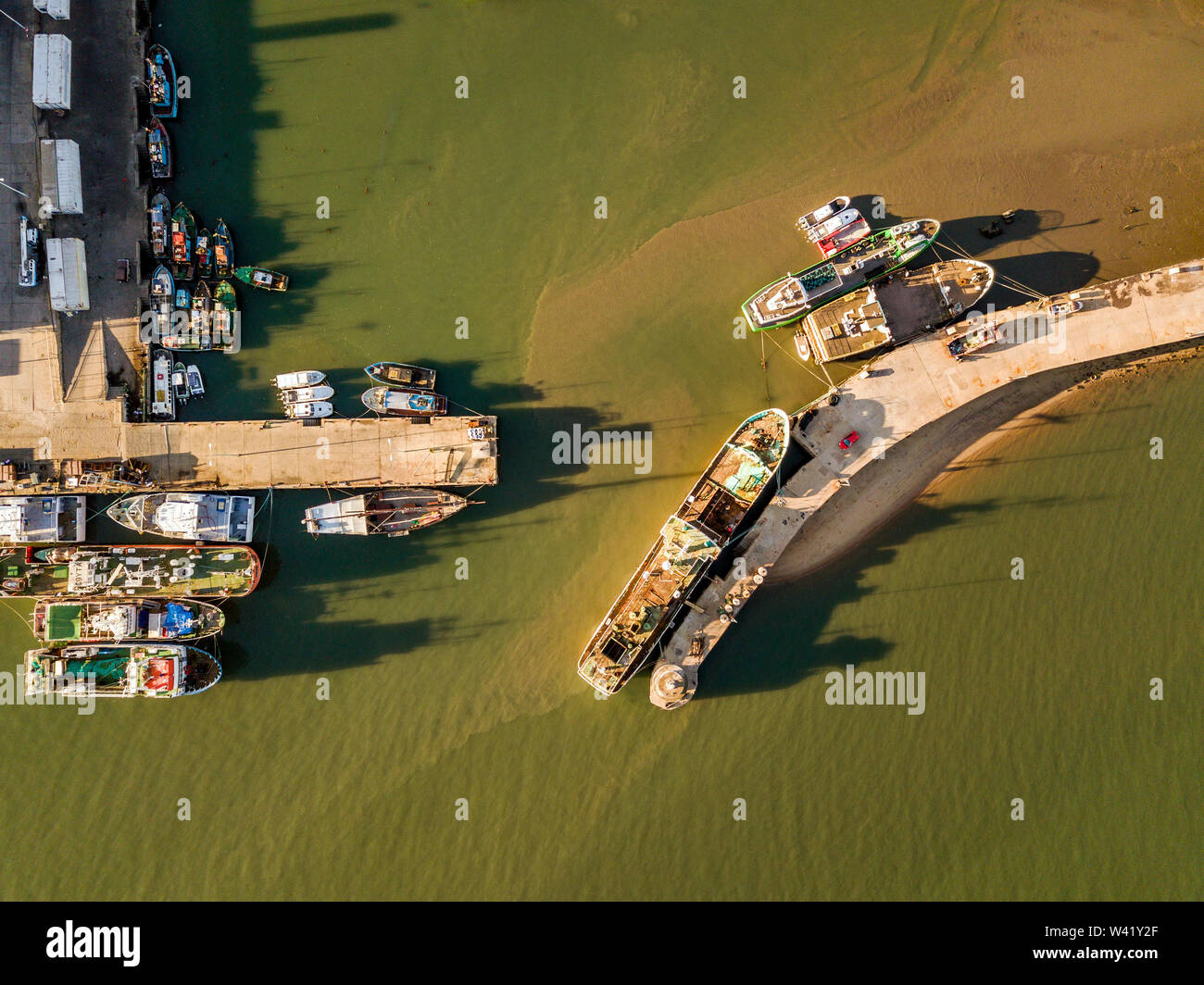 The architectural pattern of exit from the port in Maputo from above ...