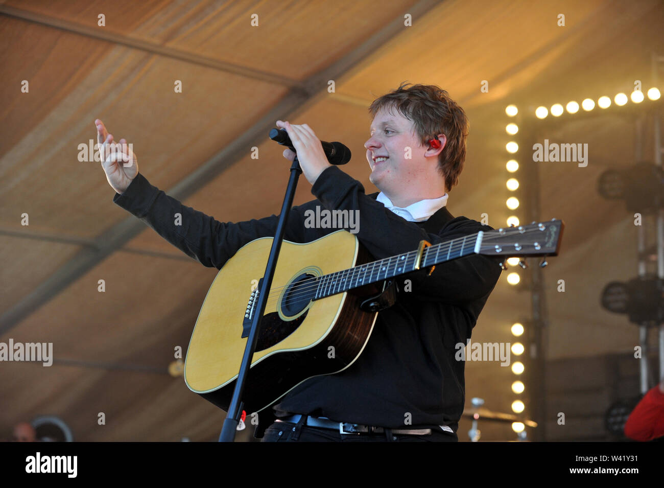 Lewis Capaldi performing on the Outdoor Stage at the Barn on the Farm ...