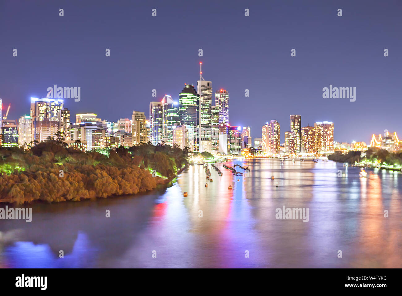 Brisbane City Night Panorama High Resolution Stock Photography and ...