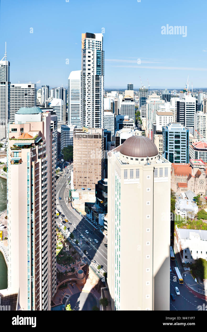 Brisbane City, Queensland, Australia has shown modern and tall ...