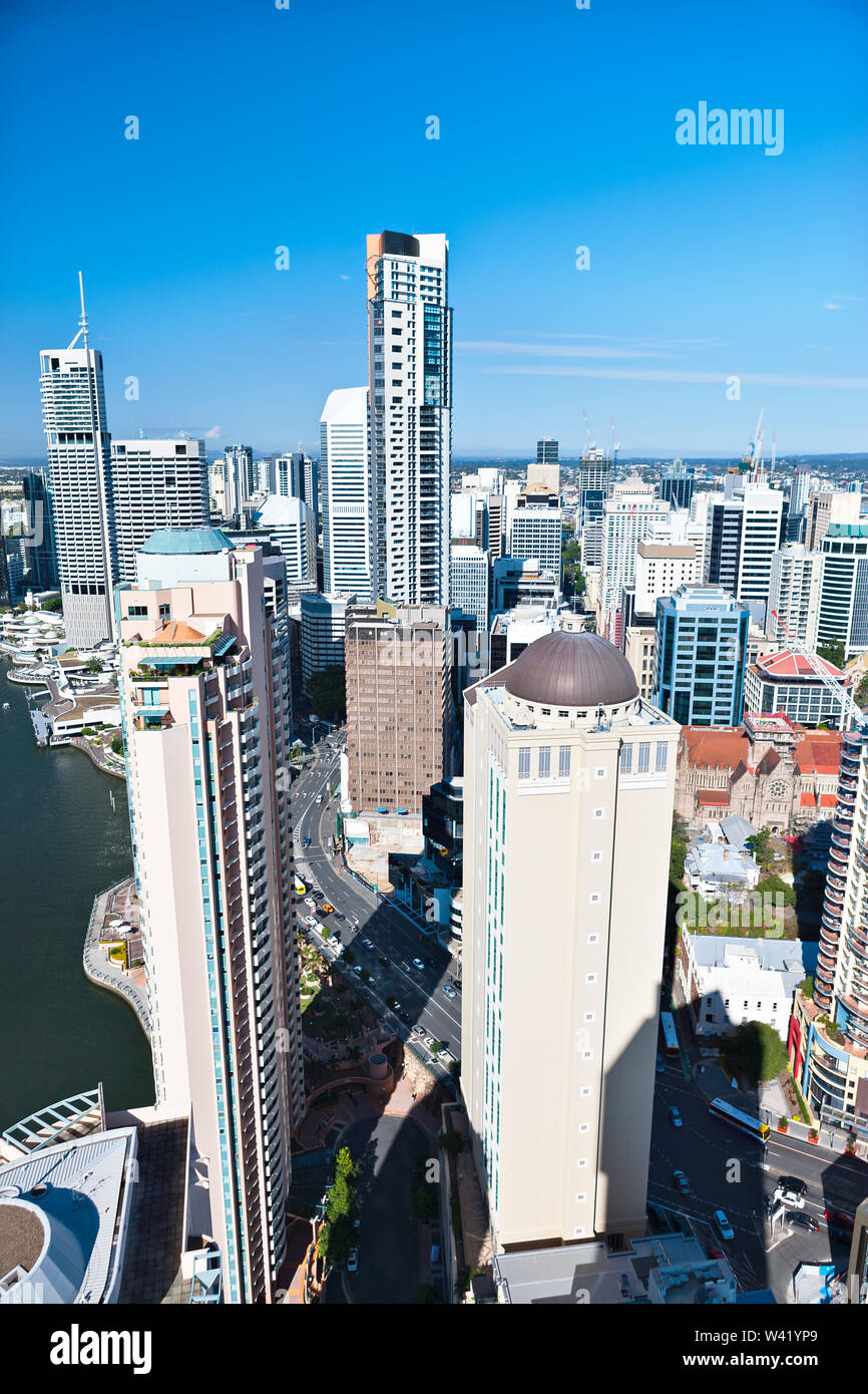 Brisbane City, Queensland, Australia has shown modern and tall ...
