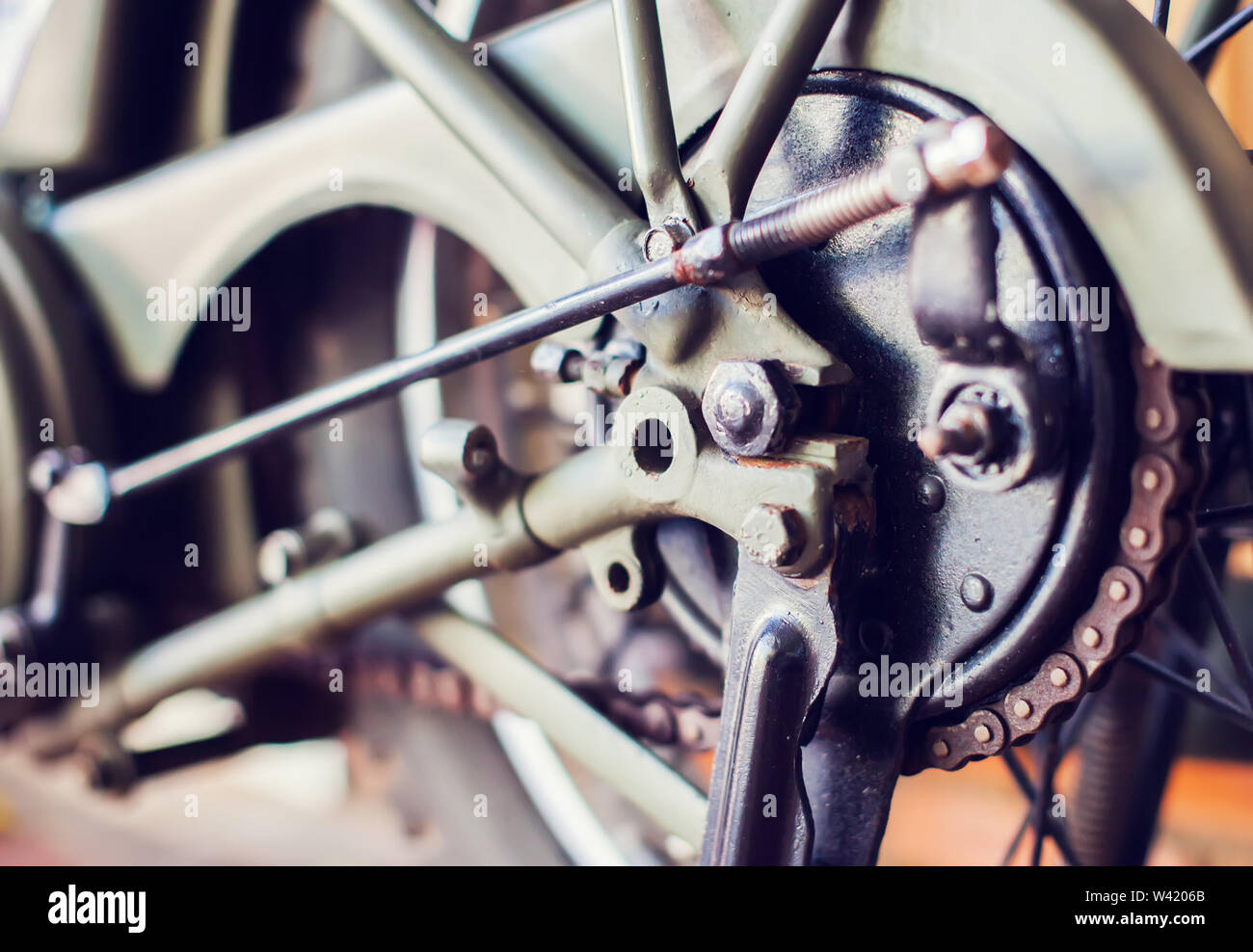 motorcycle close up wheel of motobike vintage Stock Photo - Alamy
