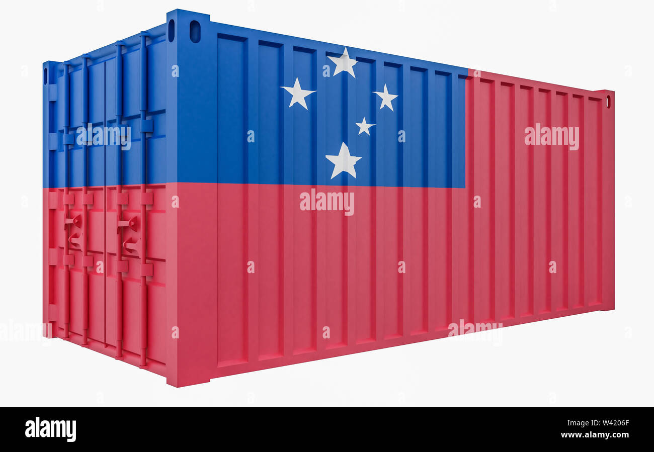 3D Render of Cargo Container with Samoa Flag Stock Photo - Alamy