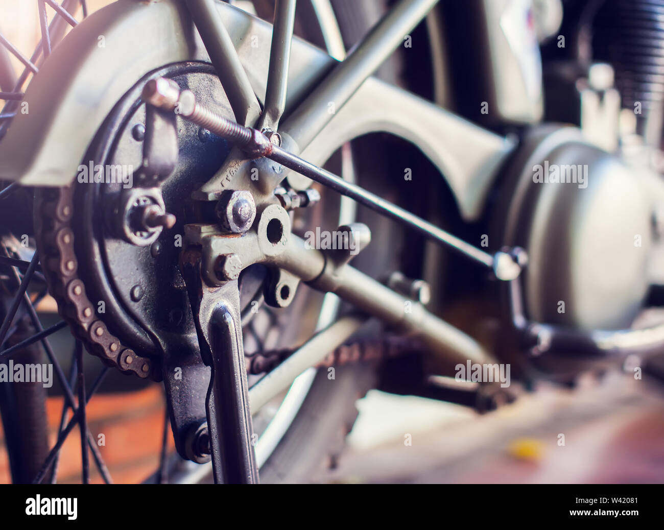 motorcycle close up wheel of motobike vintage Stock Photo - Alamy