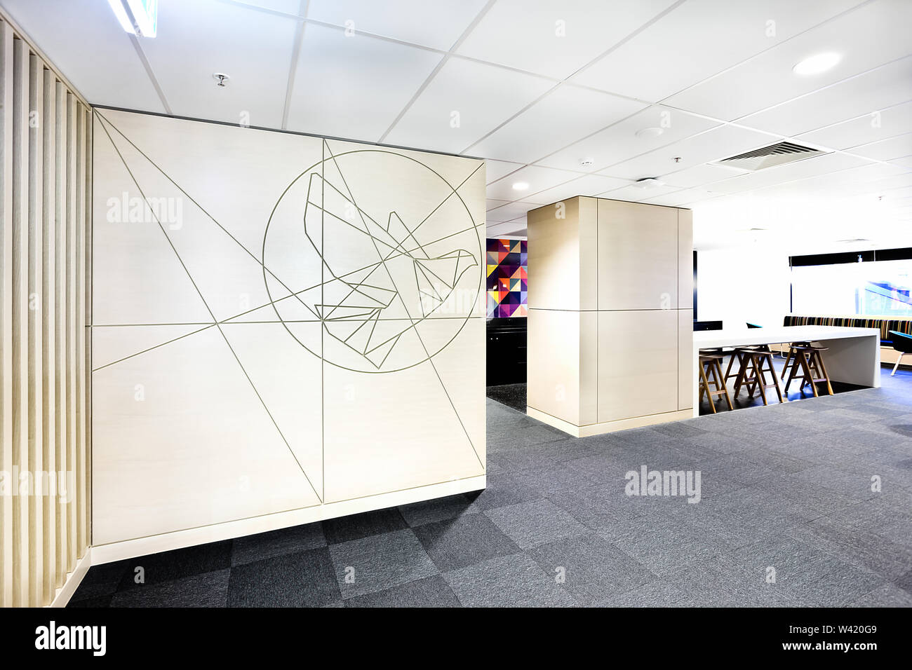 Modern eating place with chairs Stock Photo - Alamy