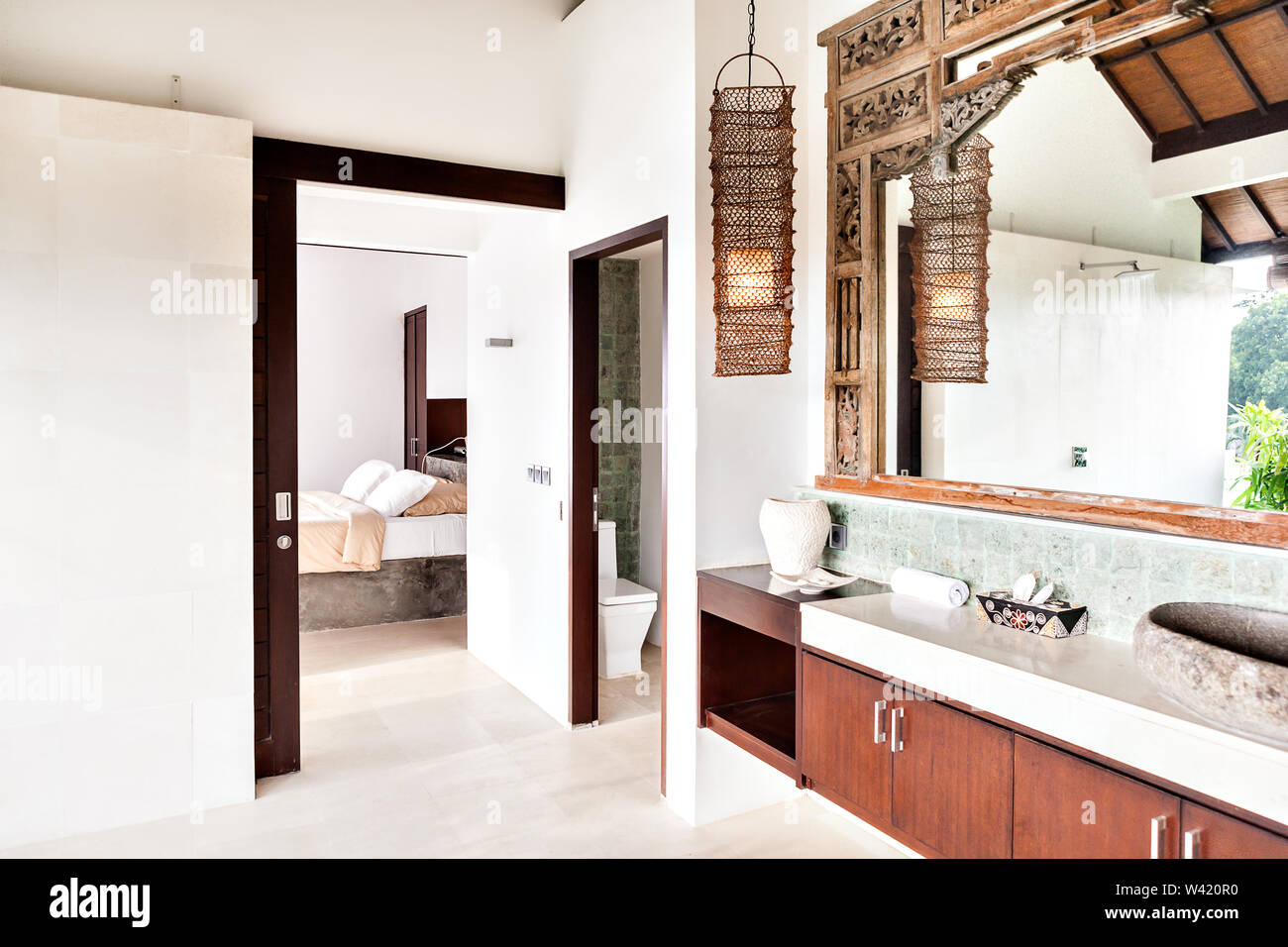 Outside washing area with the toilet and bedroom attached closely and ...