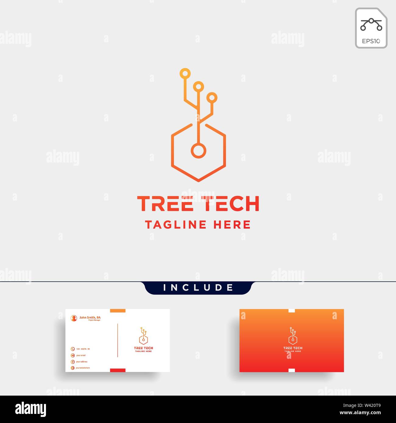 tree technology logo design nature tech symbol icon illustration Stock ...