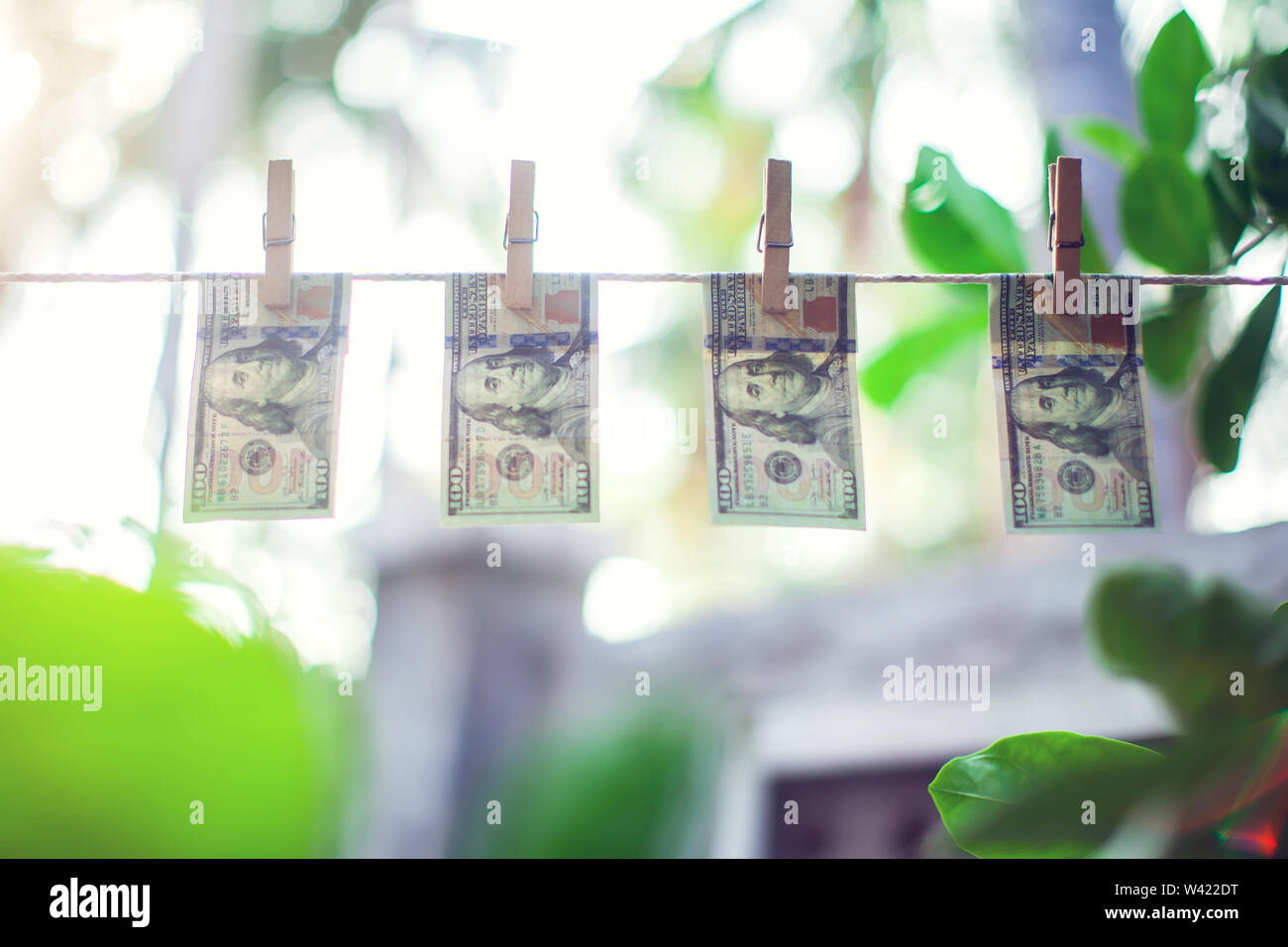 Euro banknote hanging on clothesline hi-res stock photography and ...