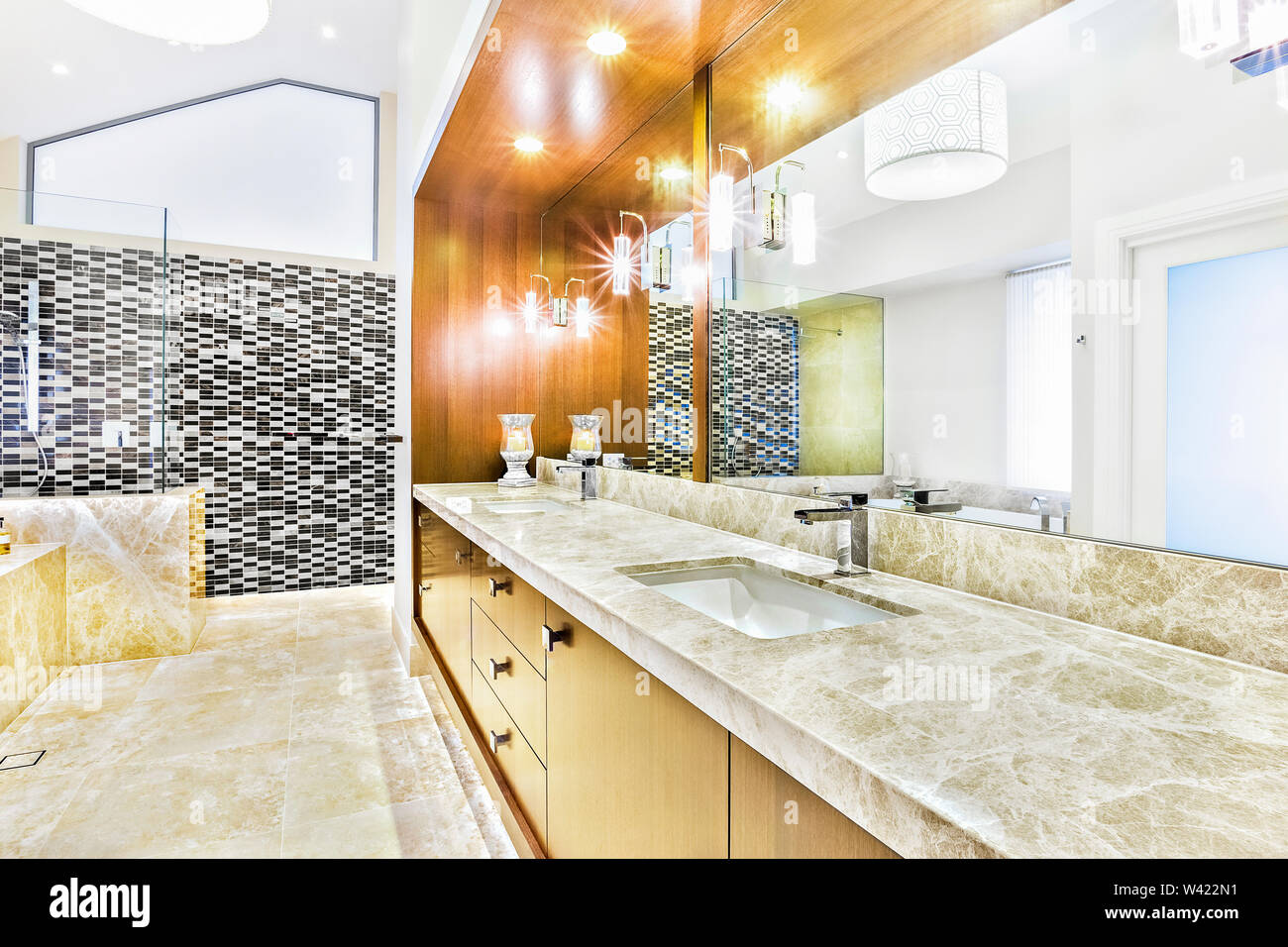Modern tiled table in wash room with sink, some designs on tiled-tables ...
