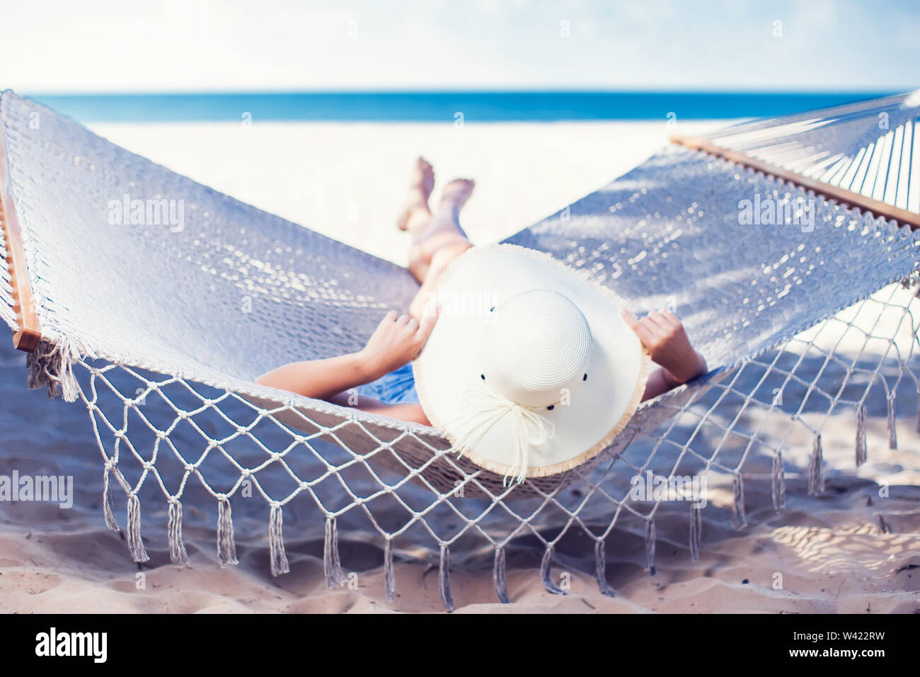 White woman relaxing in the hammock hi-res stock photography and images ...