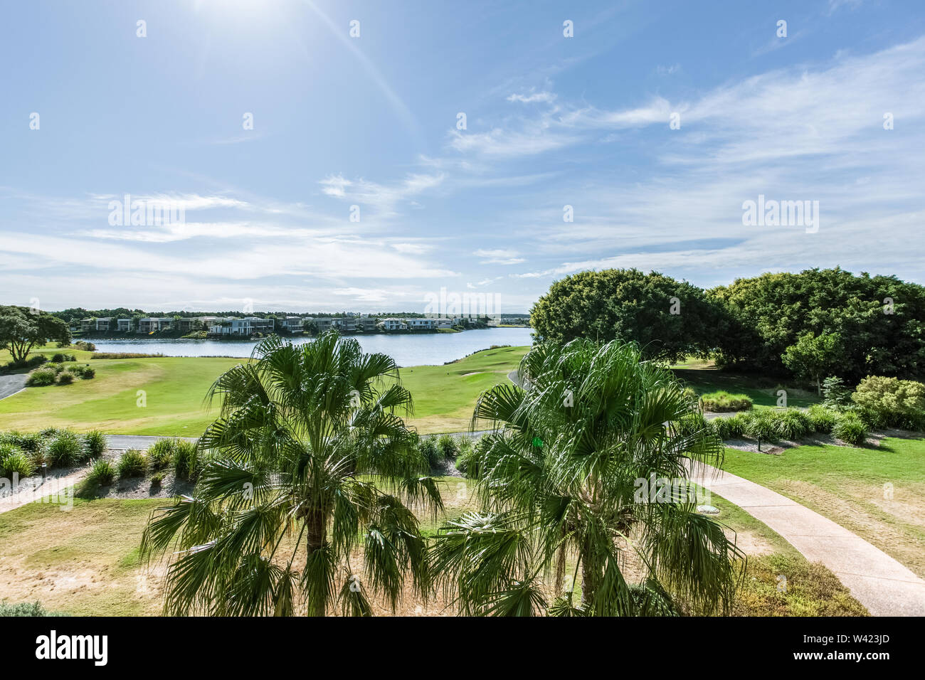 A soothing and calming view of a river from a window Stock Photo - Alamy