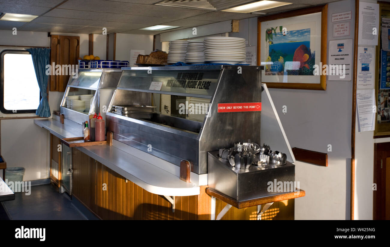 A functional food counter on a yacht Stock Photo - Alamy