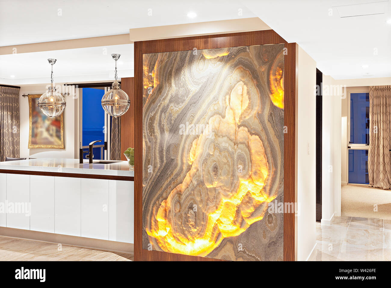 A gorgeous mural with concealed lighting Stock Photo - Alamy