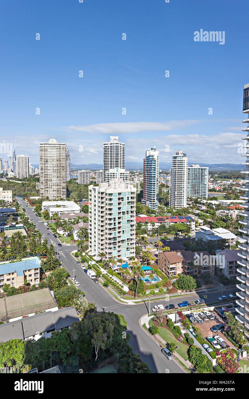 An urban establishment with skyscrapers, homes, and roads Stock Photo ...