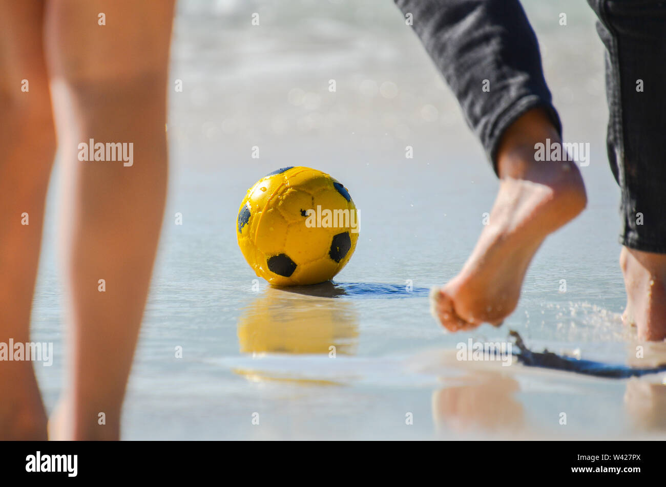 Kids Playing Beach Soccer High Resolution Stock Photography and Images ...