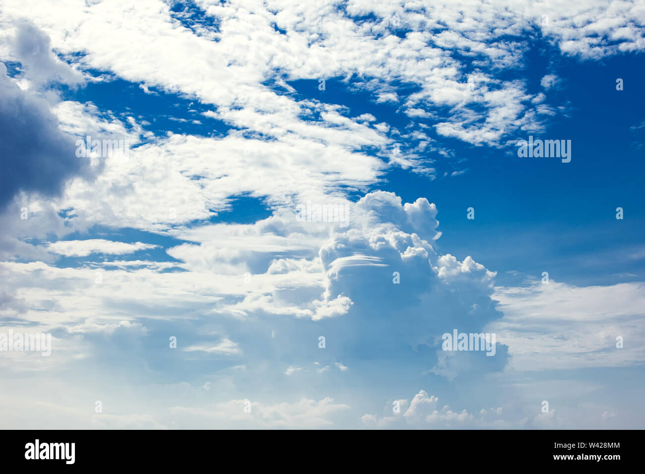 Blue sky with cloud. Clearing day and Good weather Stock Photo - Alamy