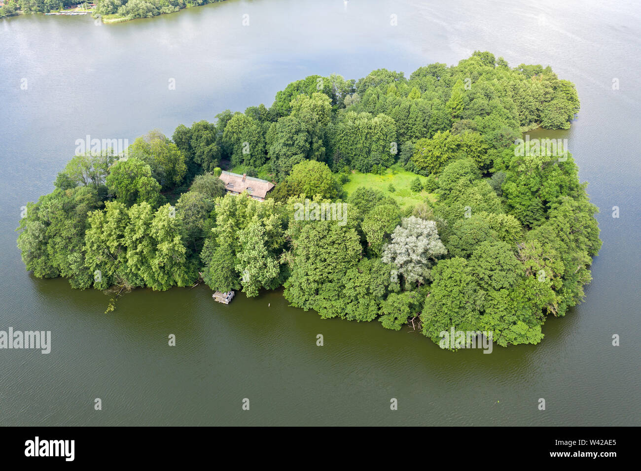 aerial view of pheasant island in lake Eutin Stock Photo - Alamy