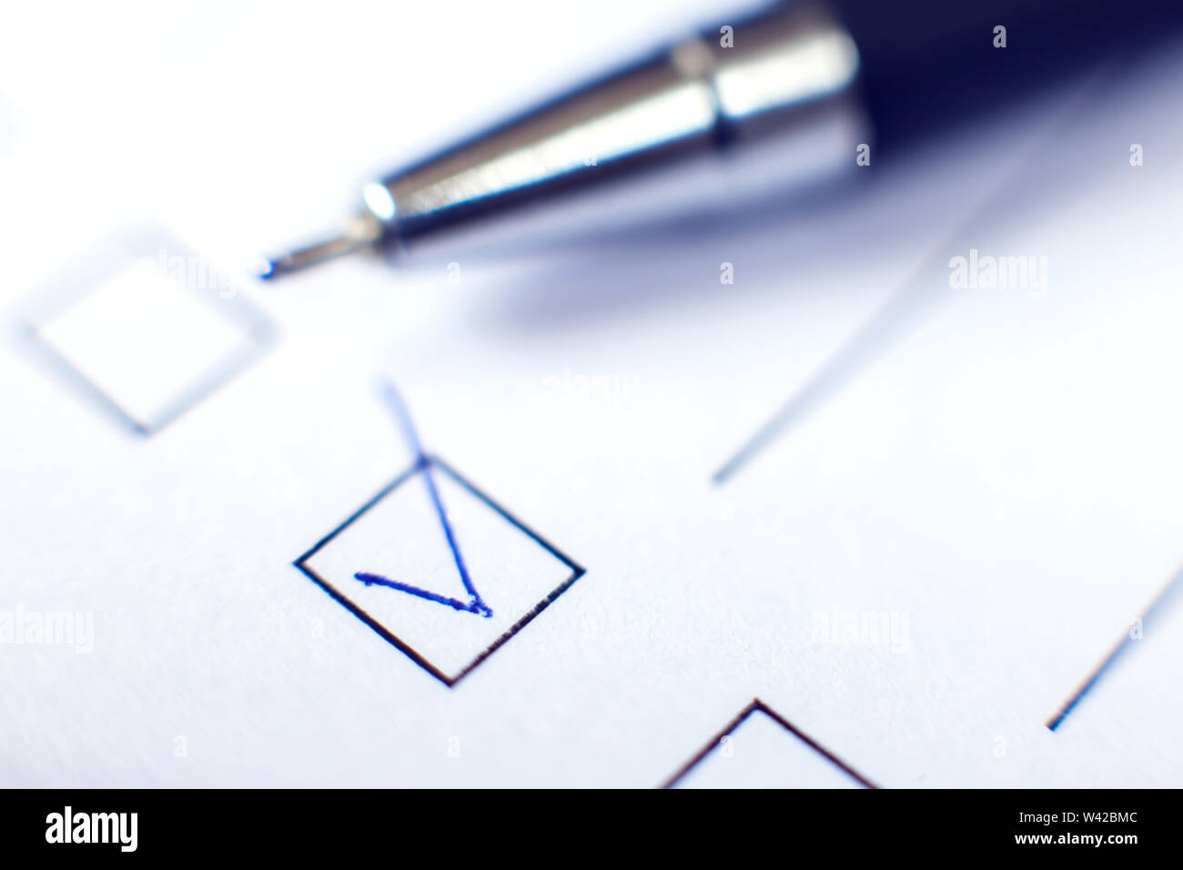 Checkbox pen form hand hi-res stock photography and images - Alamy