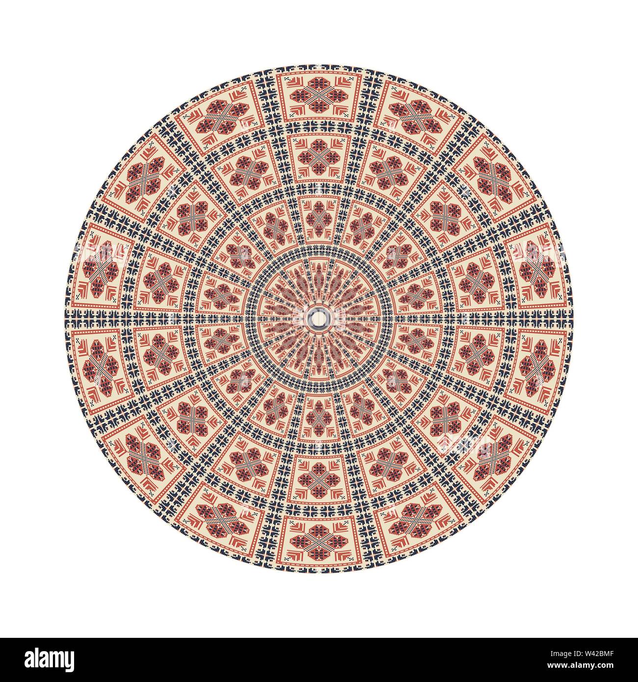 Circular pattern in traditional Palestinian style, vector design ...