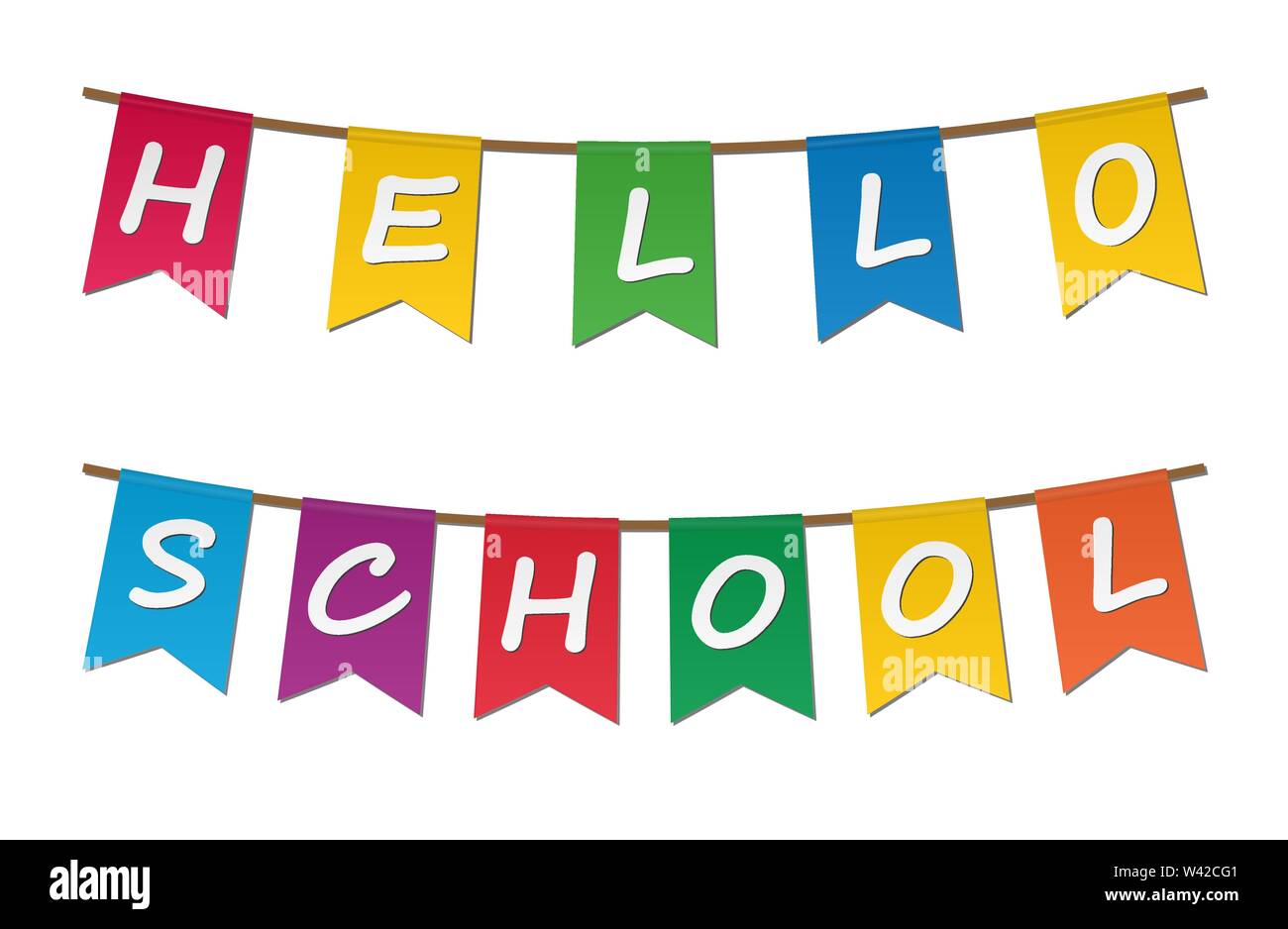 Holiday flags on rope Stock Vector Images - Alamy