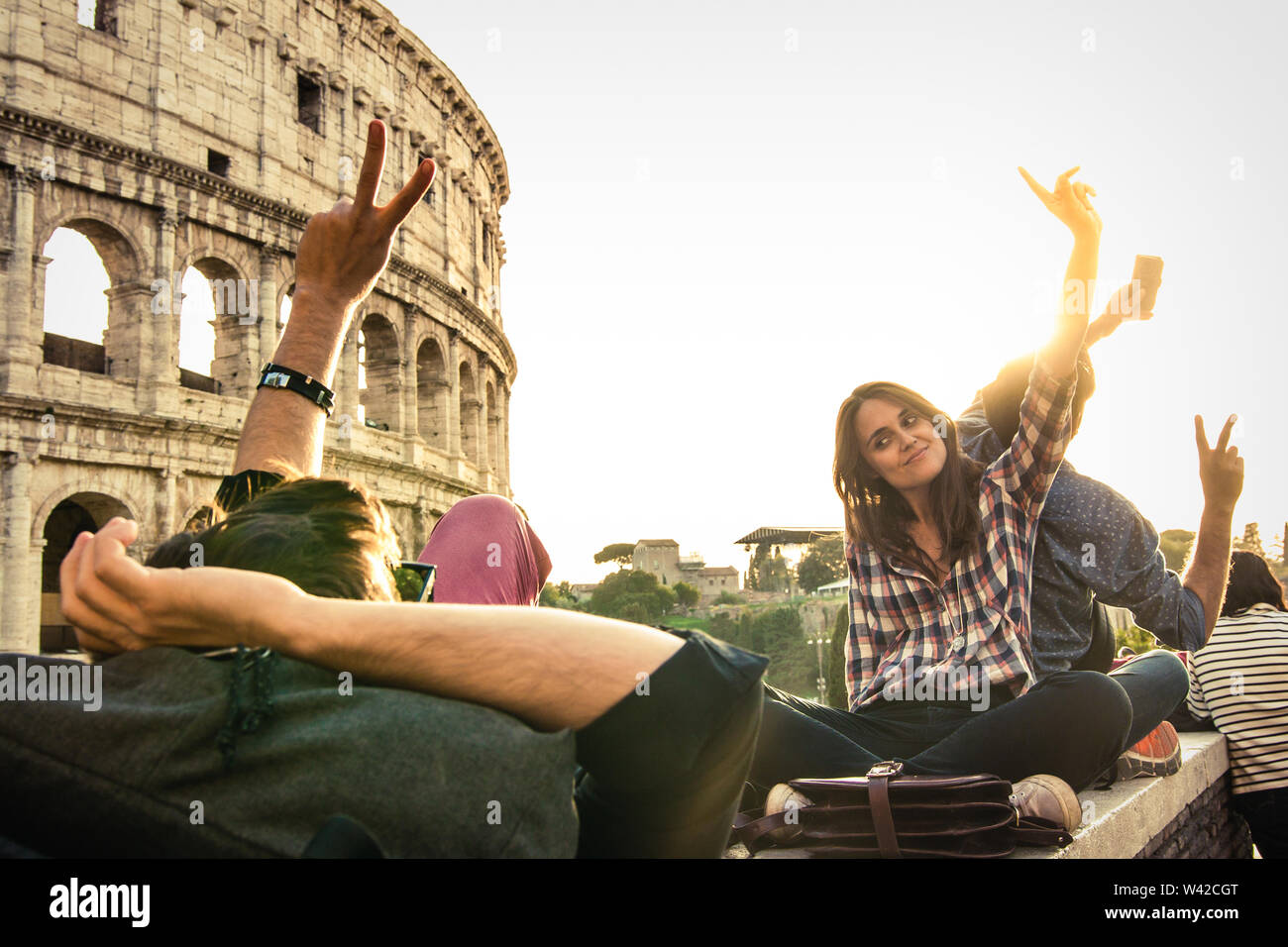 Three friends smile woman hi-res stock photography and images - Alamy