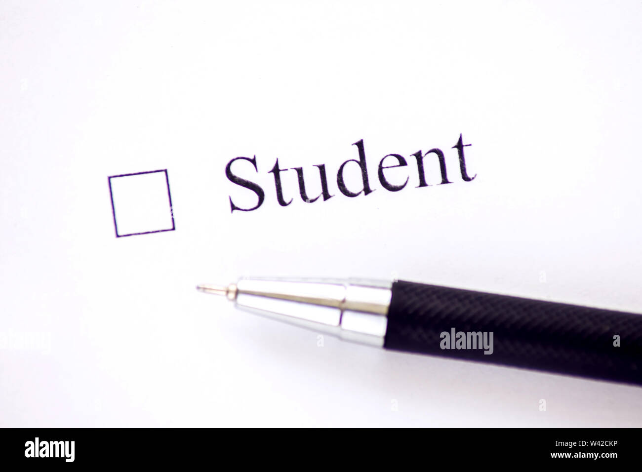 Student- checkbox with a cross on white paper. Checklist concept Stock ...