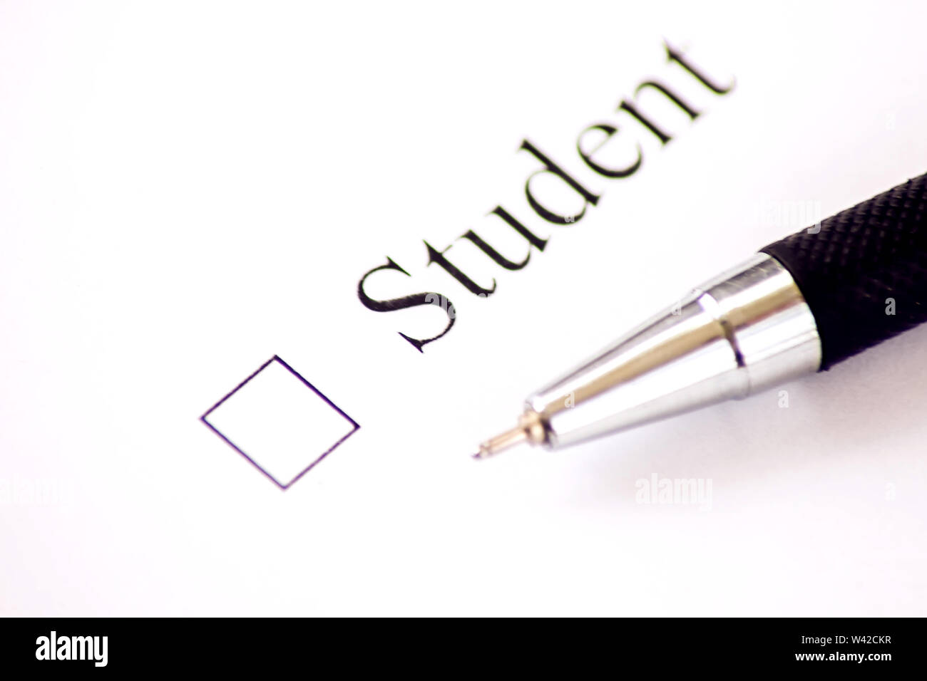 Student- checkbox with a cross on white paper. Checklist concept Stock ...