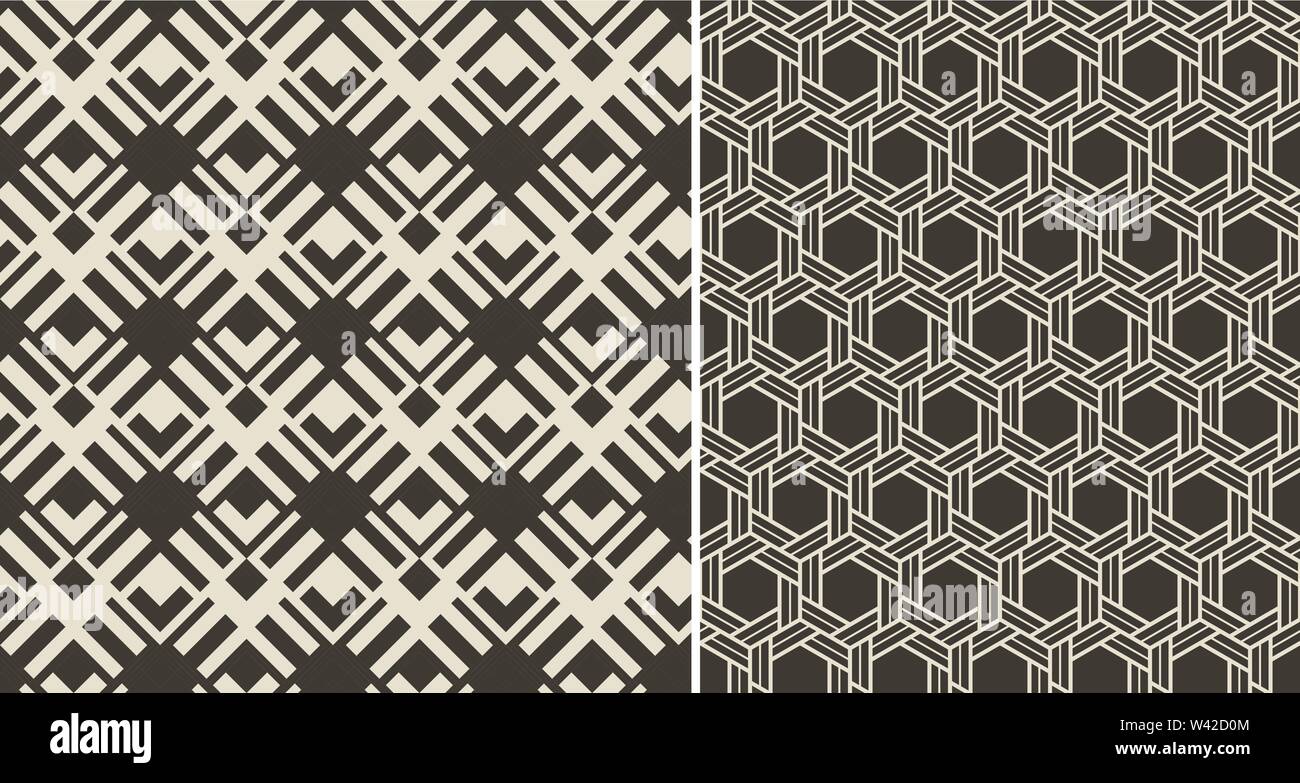 Set of seamless patterns. Abstract geometric background vector Stock ...